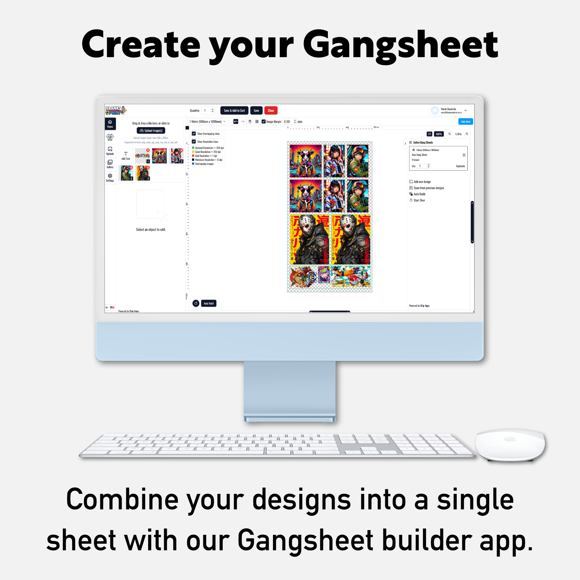 Create Your DTF Gang Sheet – Blanks and Print